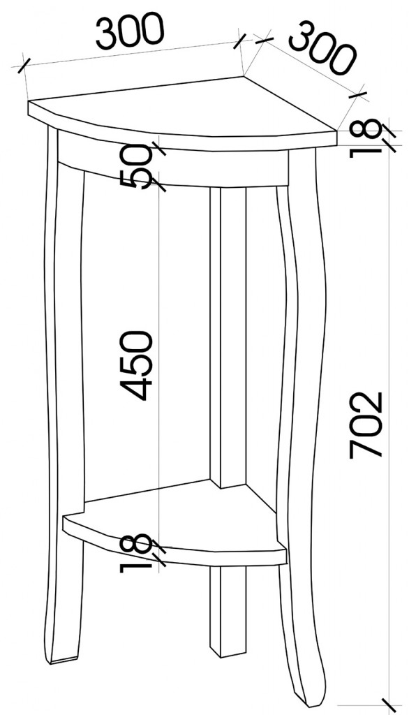 Kệ Góc di động Gỗ tự nhiên GHS-106