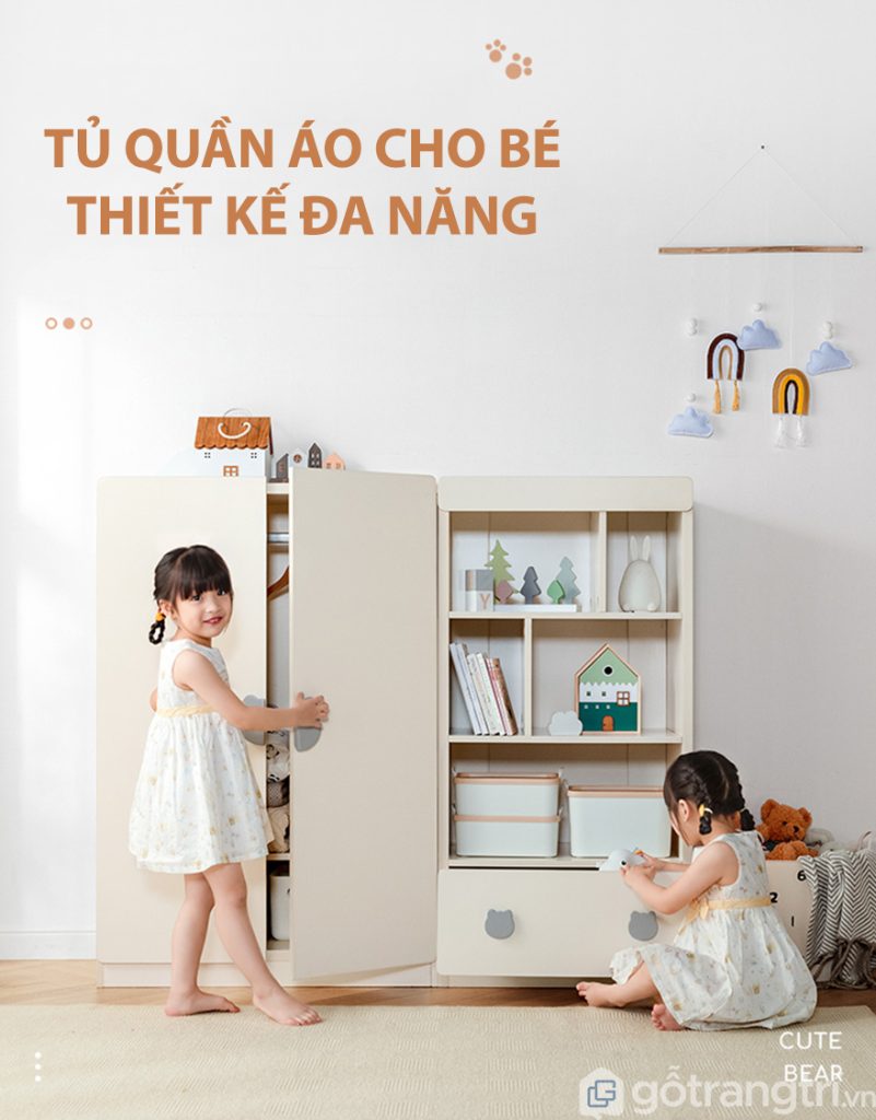 Tủ quần áo đa năng thiết kế hiện đại cho bé GHS-51852