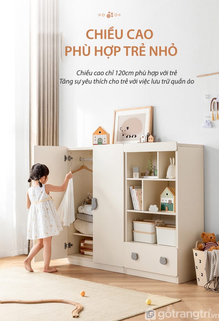 Tủ quần áo đa năng thiết kế hiện đại cho bé GHS-51852