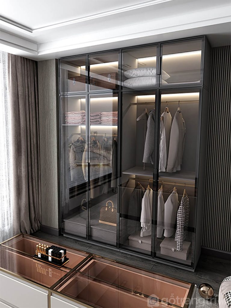Tủ áo cánh kính khung nhôm sang trọng GHS-51898