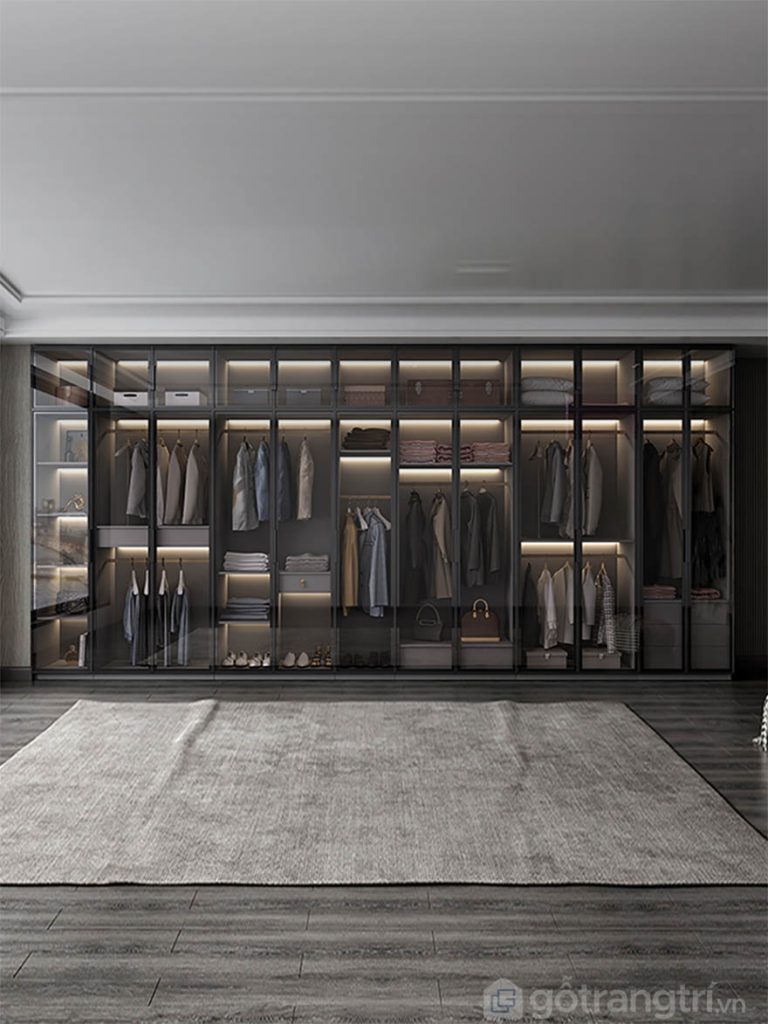 Tủ áo cánh kính khung nhôm sang trọng GHS-51898