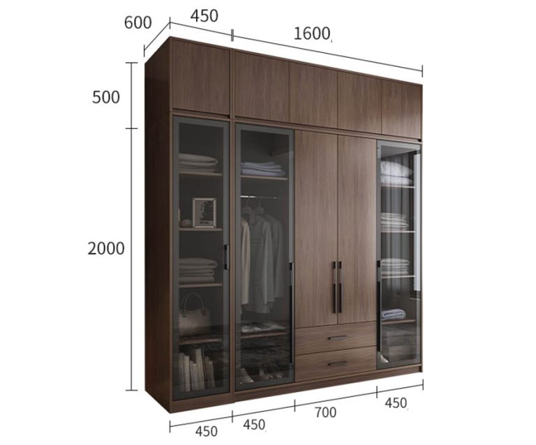 Tủ quần áo cánh kính thiết kế ấn tượng GHS-51907