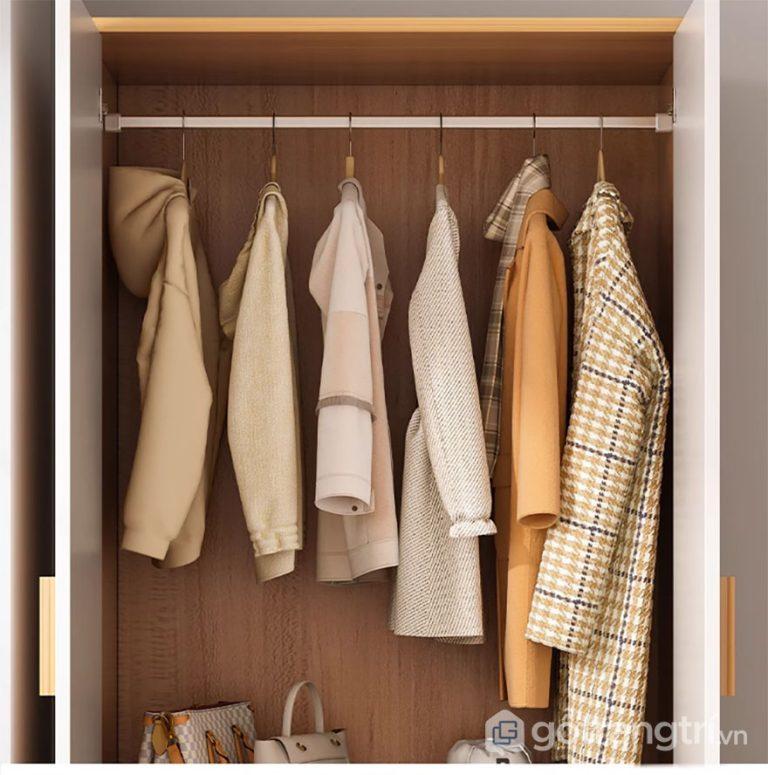 Mẫu tủ quần áo 2 cánh đẹp gỗ MDF GHS-52013