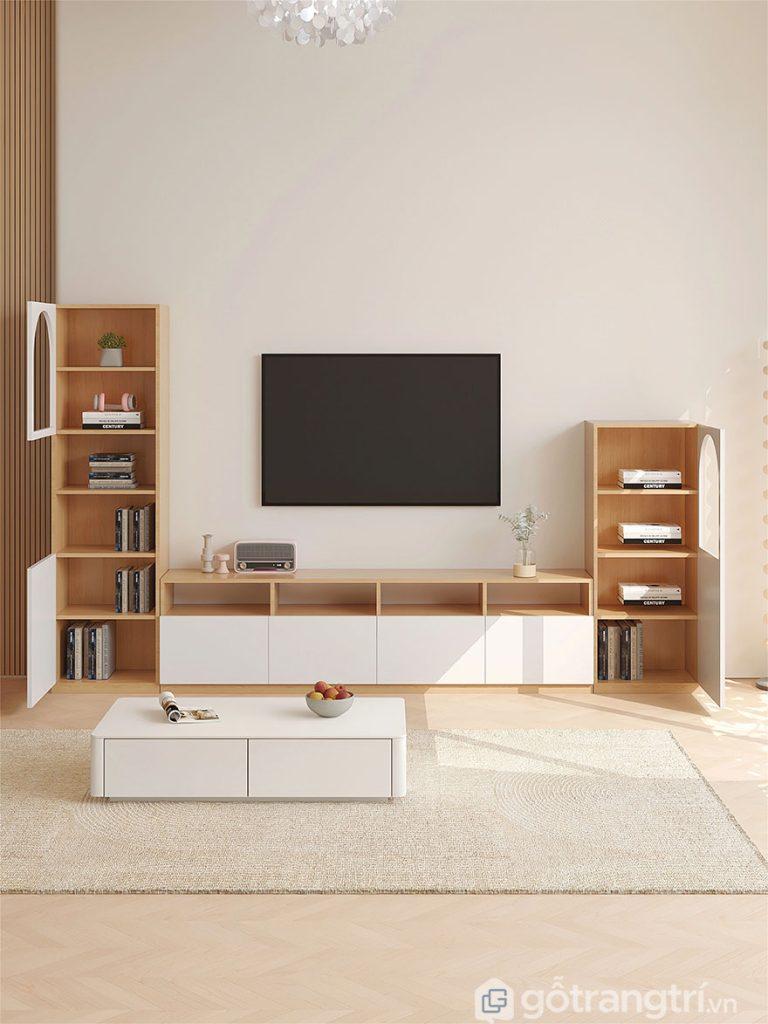 Tủ kệ gỗ ti vi đẹp màu sắc trẻ trung GHS-52115