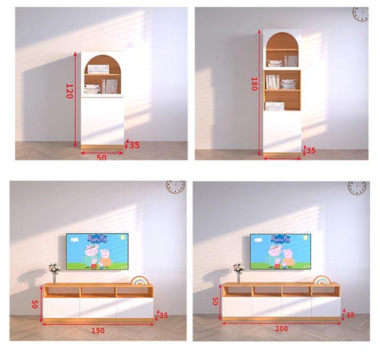 Tủ kệ gỗ ti vi đẹp màu sắc trẻ trung GHS-52115