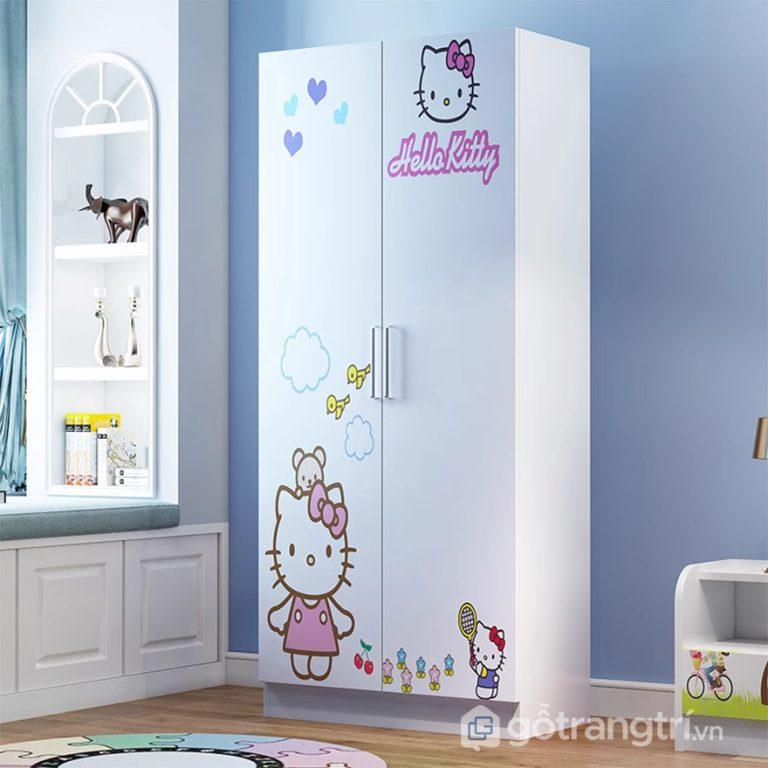 Tủ áo quần trẻ em 2 cánh siêu dễ thương GHS-52079