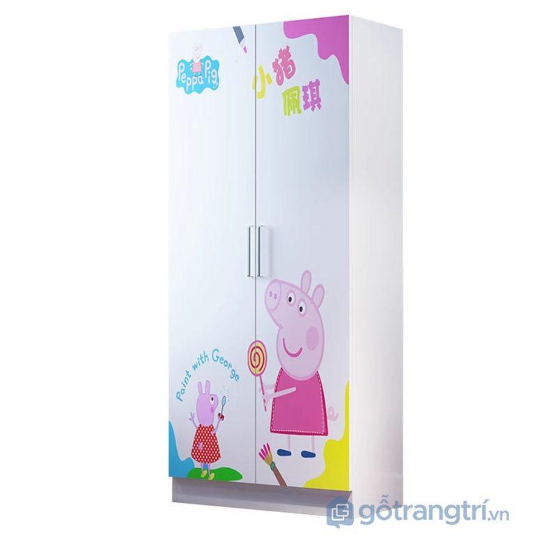 Tủ áo quần trẻ em 2 cánh siêu dễ thương GHS-52079