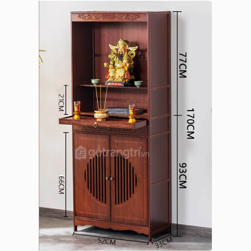 Tủ thờ nhỏ đẹp gỗ tự nhiên cao cấp GHS-52560