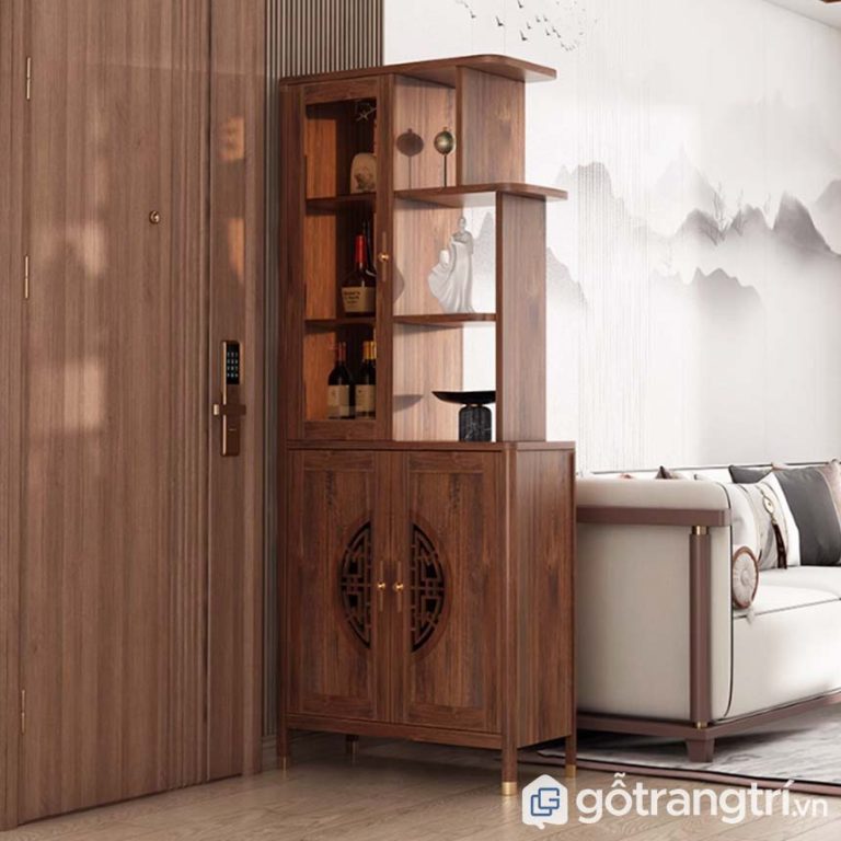 Tủ rượu đẹp gỗ công nghiệp thanh lịch, sang trọng GHS-52598
