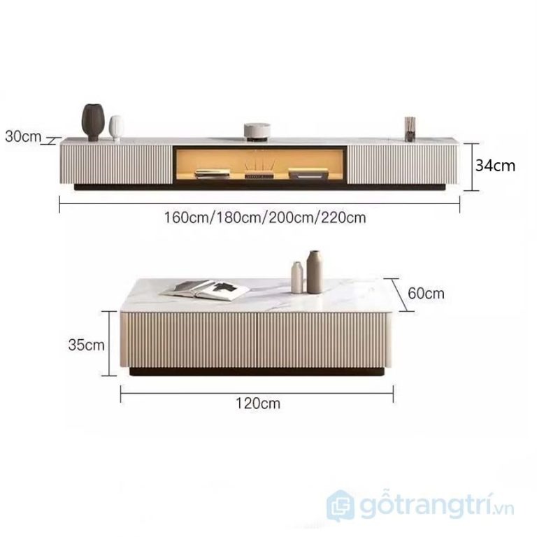 Kệ ti vi gỗ công nghiệp hiện đại GHS-3649 - Gỗ Trang Trí